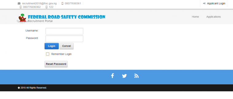 How To Login To FRSC Recruitment Portal 2018 - OgbongeBlog